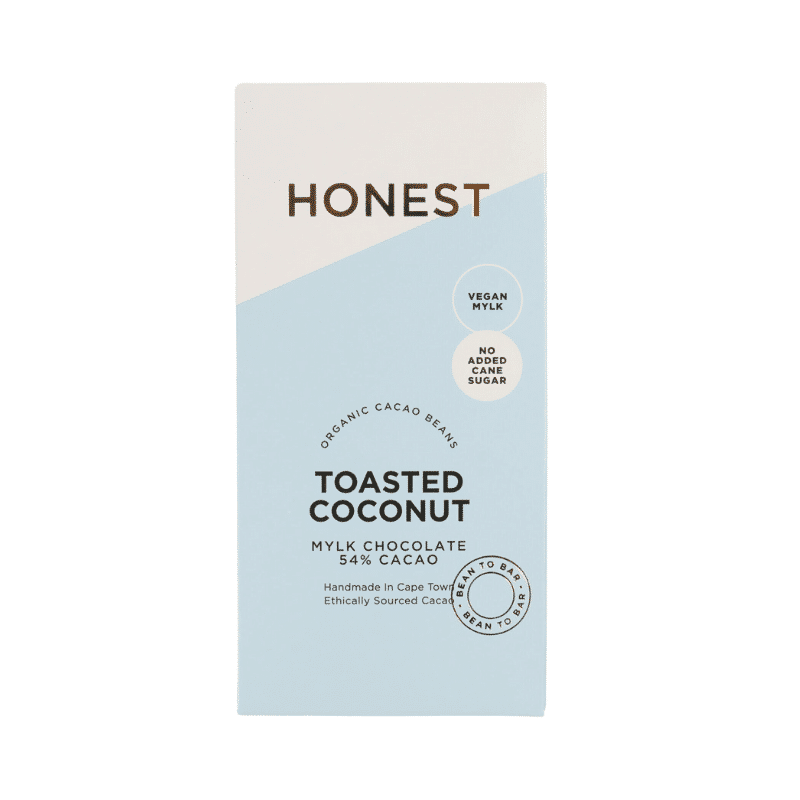Honest Chocolate 54% Dark Mylk Toasted Coconut 60g Slab | Buy Online in ...